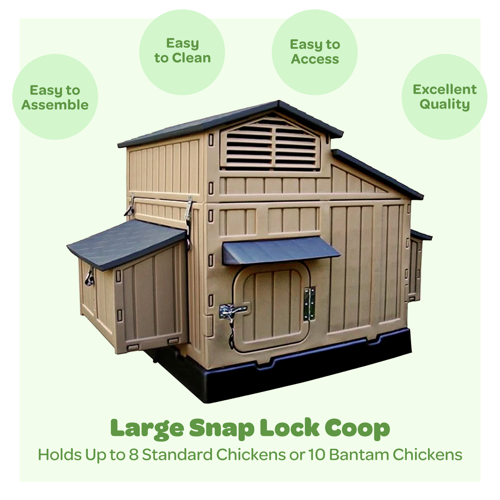 Snap Lock Formex Chicken Coop, Large Tan (Up to 8 Chickens) - My Pet ...