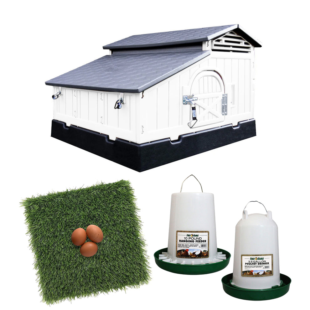 Formex Chicken Coop Kit with Feeder, Waterer, and Nest Box Liners - My ...