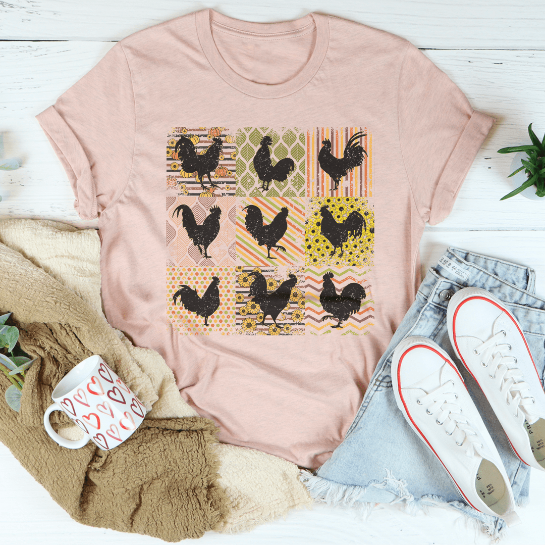 Boho Retro Chickens Tee - My Pet Chicken