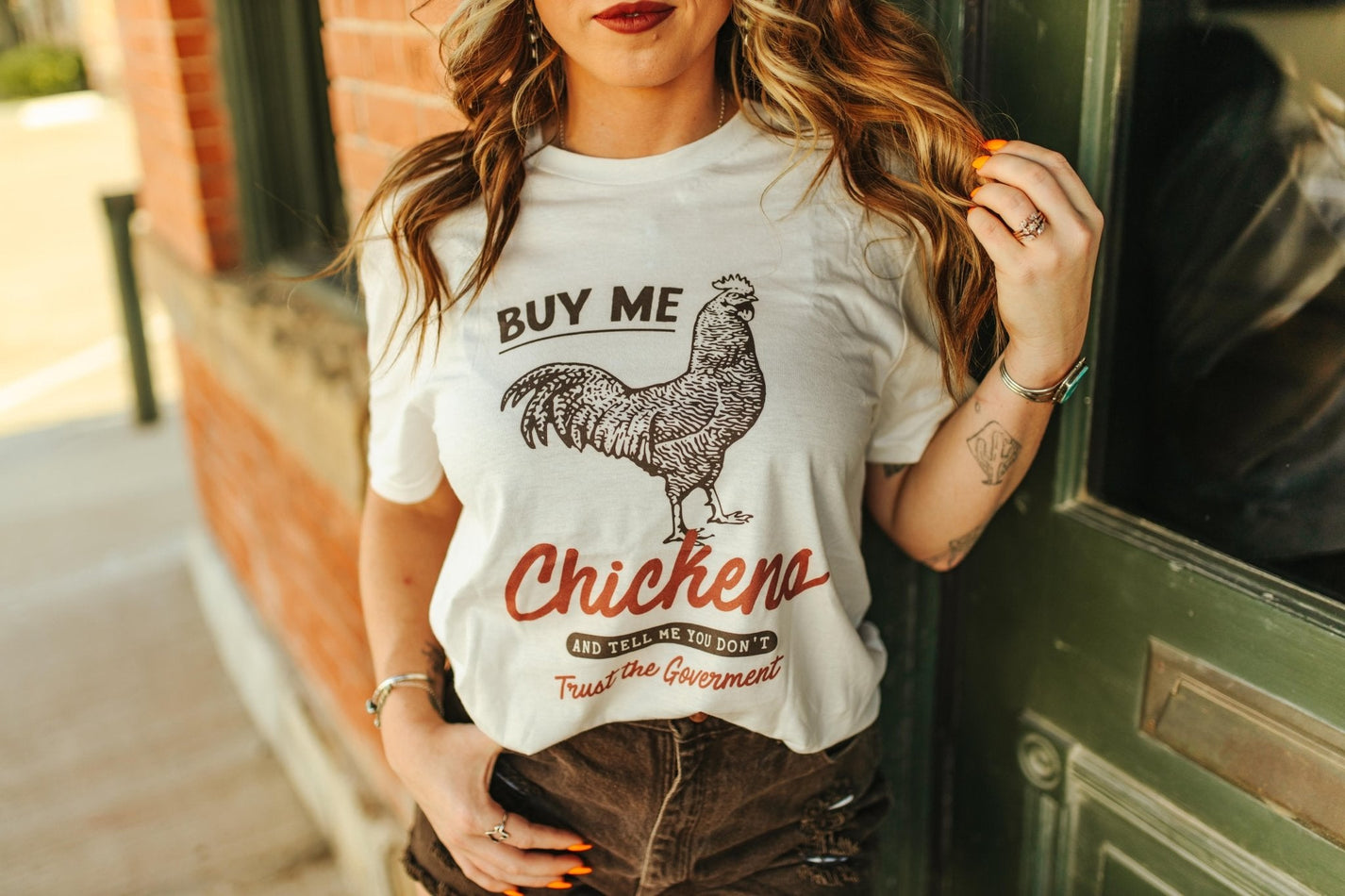 Buy Me Chickens Graphic Tee - Natural / XL - My Pet Chicken