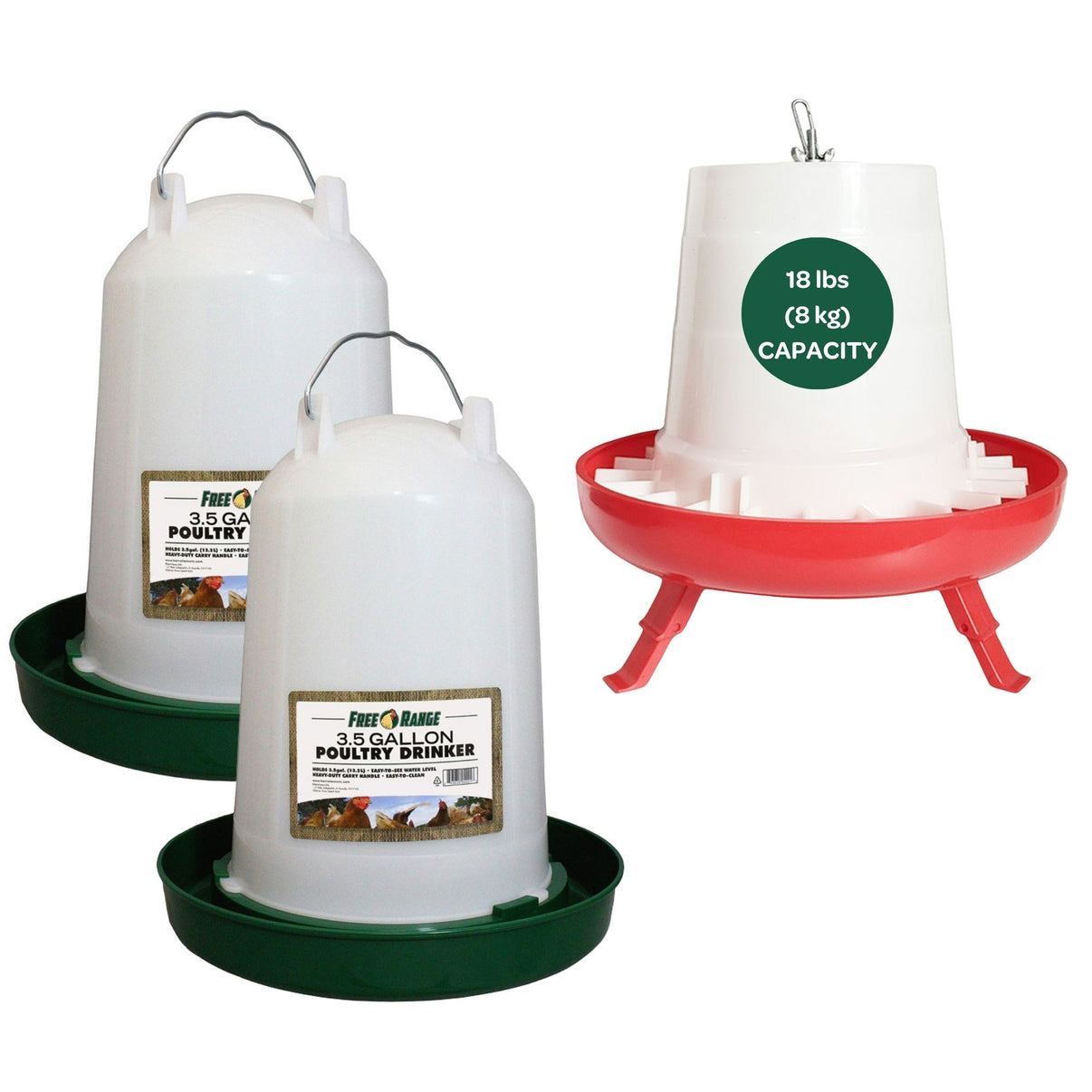 Large Chicken Flock Feeder/Waterer Set - My Pet Chicken