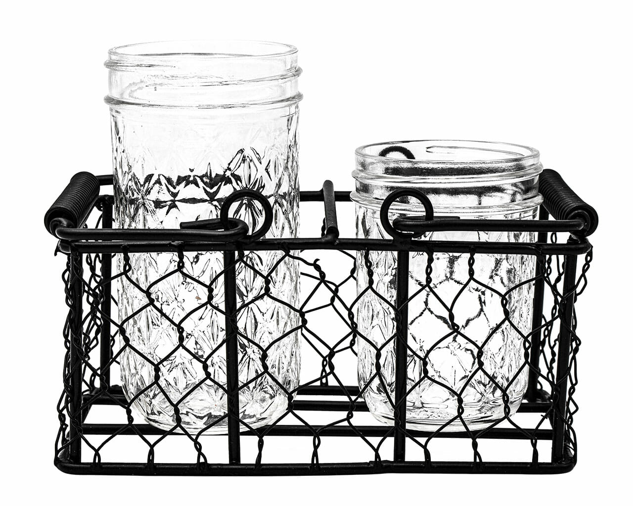 Chicken Wire Caddy for 2 Half Pint 8oz Mason Jars - My Pet Chicken