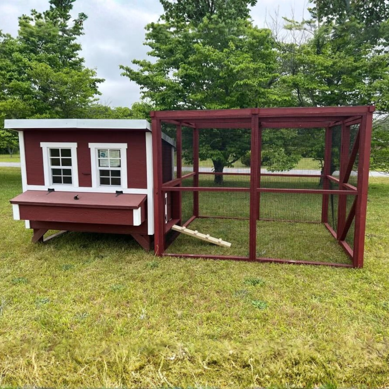 OverEZ 8' Wooden Chicken Run Extension Kit (8’W X 8’L X 6’3”H) - White ...