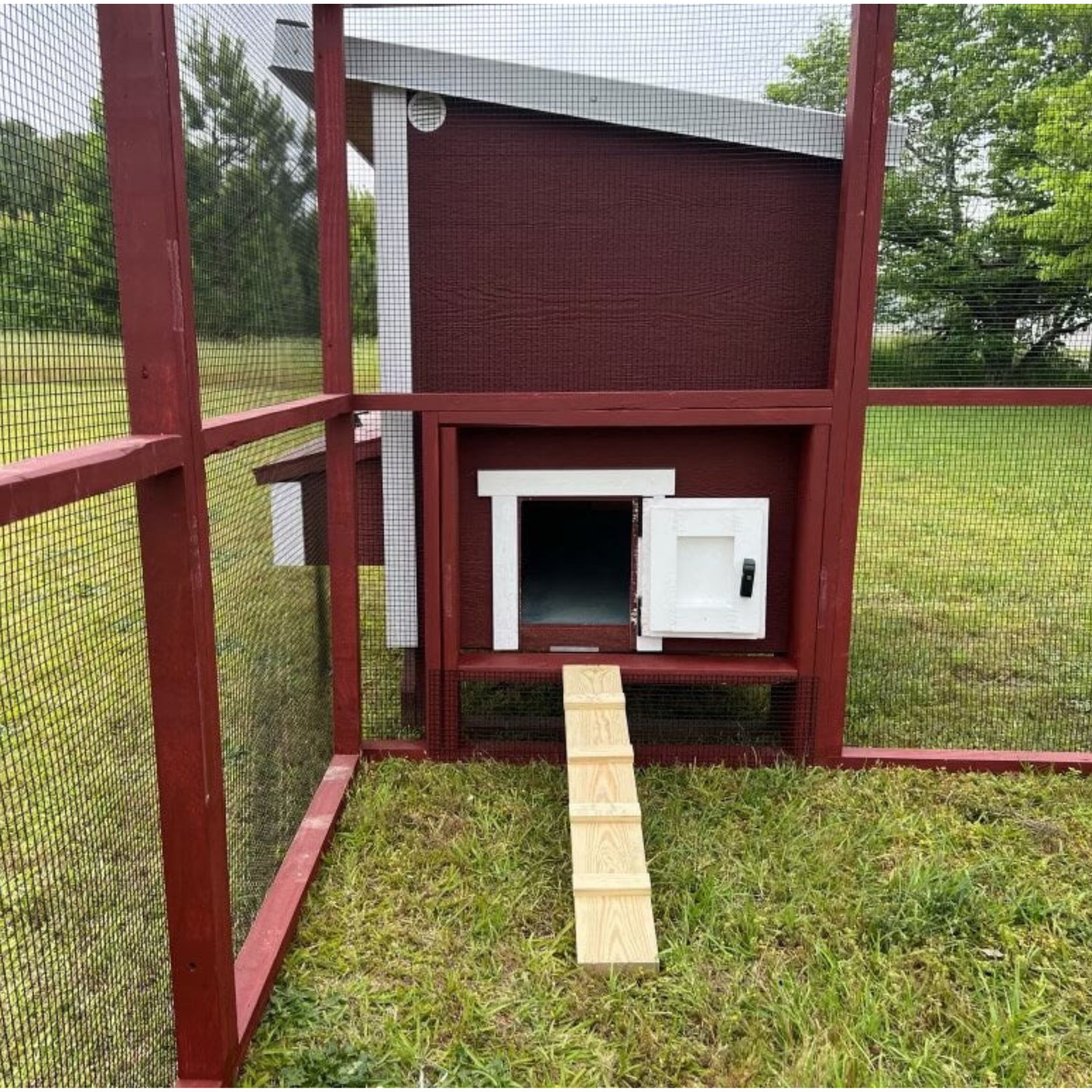 OverEZ 8' Wooden Chicken Run Extension Kit (8’W X 8’L X 6’3”H) - White ...