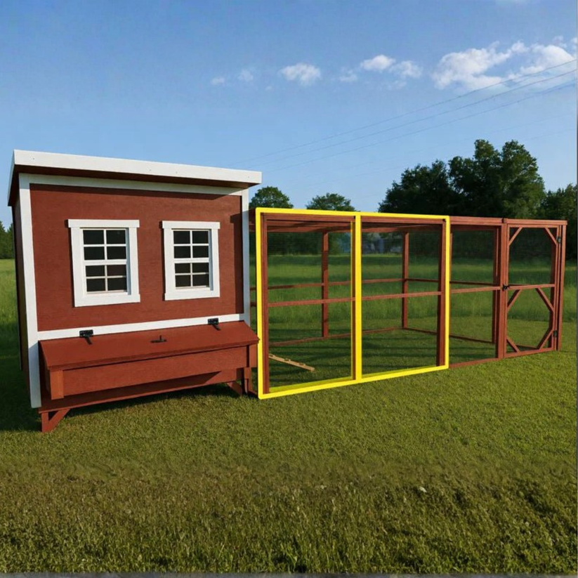 OverEZ 8' Wooden Chicken Run Extension Kit (8’W X 8’L X 6’3”H) - White ...