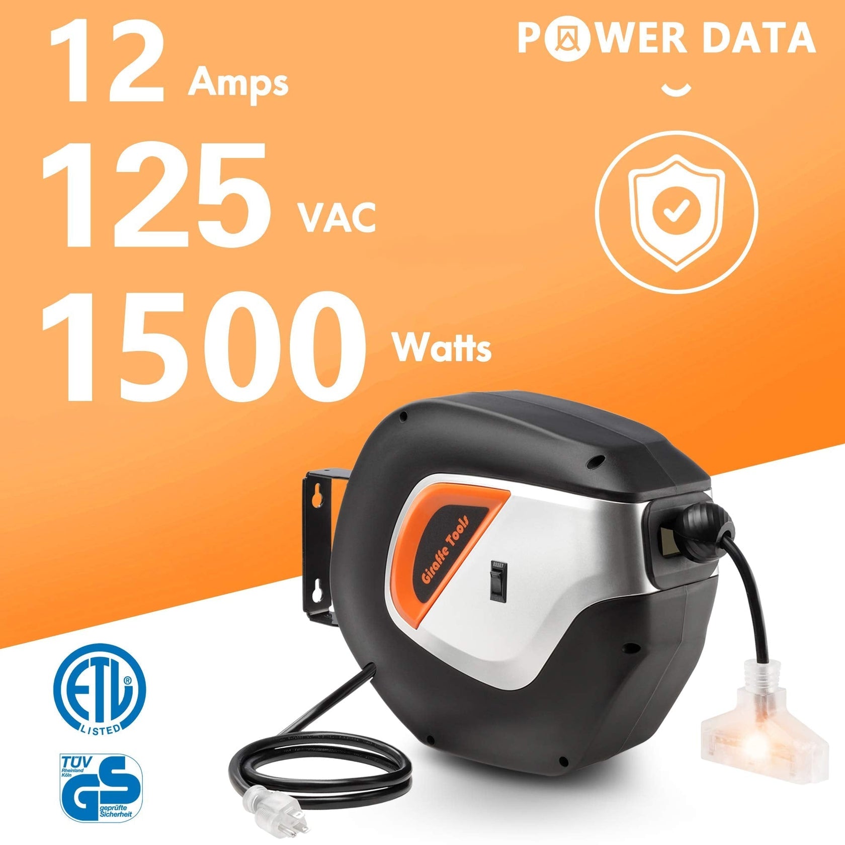 Retractable Extension Cord Reel-12/14/16 AWG - 50ft / 14AWG - My Pet ...