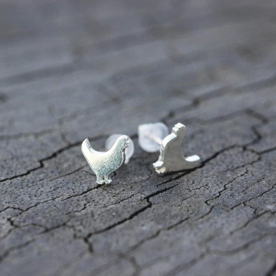 Sterling Silver Chicken Earrings - Default Title - My Pet Chicken